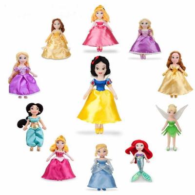China 12 inch Disney Princess Dolls Plush Toys Soft Stuffed for Kids Gifts for sale