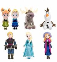 China Disney Frozen Family Full Set Plush Toys 18cm 45cm Soft Stuffed Dolls for Collection for sale