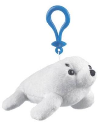 China White Harp Seal Plush Toy Keychain 12cm Soft Stuffed Animal for Backpack School Bag for sale
