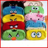 China Custom Plush Pencil Case 18x8x5cm Cartoon Animal Zipper Pouch OEM SGS Certified for sale