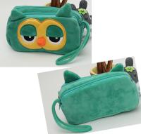 China Plush Pencil Pouch 18x8x5cm Cartoon Character Red Blue for Promotion Gifts OEM for sale