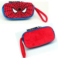 China Plush Pencil Pouch 18x8x5cm Cartoon Character Red Blue for Promotion Gifts OEM for sale
