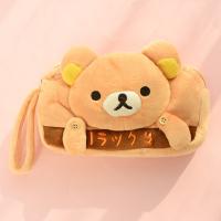China Custom Minion Plush Pencil Case 18x8x5cm Yellow Soft Plush Fabric OEM for sale