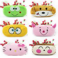 China Plush Animal Pencil Case 18x8x5cm Soft Zipper Pouch for Kids Stationery Gift for sale