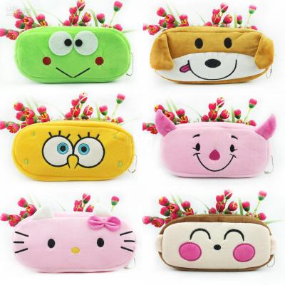 China Plush Animal Pencil Case 18x8x5cm Soft Zipper Pouch for Kids Stationery Gift for sale