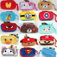 China Blue SuperMan Cartoon Plush Pencil Case 18x8x5cm for Kids for sale