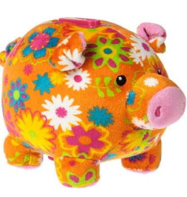 China 18cm Cute Pig Piggy Bank Stuffed Plush Toy Coin Collection Orange Plush for sale