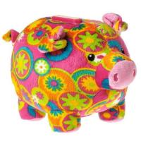 China 18cm Cute Pig Piggy Bank Stuffed Plush Toy Coin Collection Orange Plush for sale