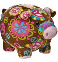 China 18cm Cute Pig Piggy Bank Stuffed Plush Toy Coin Collection Orange Plush for sale