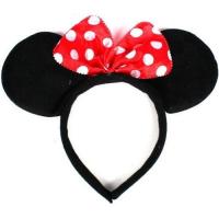 China Disney Minnie Mouse Plush Headband Hat 20cm Soft Ears Bow Costume Accessory for Party for sale