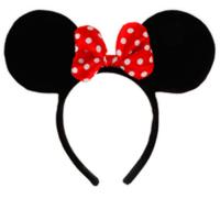 China Disney Minnie Mouse Plush Headband Hat 20cm Soft Ears Bow Costume Accessory for Party for sale