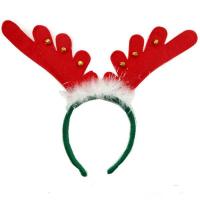 China Plush Reindeer Antler Headband Hat 20cm Red Party Costume Accessory CE EN71 for sale