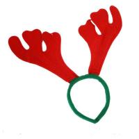 China Plush Reindeer Antler Headband Hat 20cm Red Party Costume Accessory CE EN71 for sale