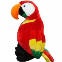 China Red Forest Parrot Stuffed Animal Toy 20cm Soft Plush Children Gift OEM Custom Logo for sale