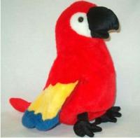 China Red Forest Parrot Stuffed Animal Toy 20cm Soft Plush Children Gift OEM Custom Logo for sale