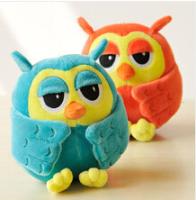 China Custom OEM 20cm Blue Orange Owl Stuffed Plush Toy Soft PP Cotton Filled Promotion Gift for sale