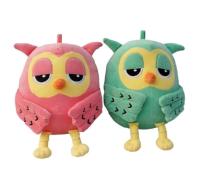 China Custom OEM 20cm Blue Orange Owl Stuffed Plush Toy Soft PP Cotton Filled Promotion Gift for sale