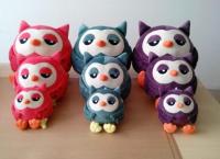 China Custom OEM 20cm Blue Orange Owl Stuffed Plush Toy Soft PP Cotton Filled Promotion Gift for sale