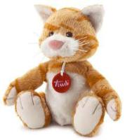 China Custom Brown Cat Plush Toy 25cm Sitting Stuffed Animal with Badge for Promotional Gifts for sale
