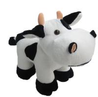 China Customized 20cm White Black Milka Cow Stuffed Plush Toy Polyester Soft Animal Doll for Pet Promotion Gift for sale