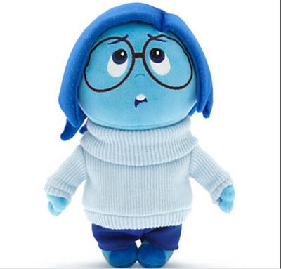 China Disney Inside Out Sadness Plush Toy 28cm Blue Soft Stuffed Doll OEM Custom for sale