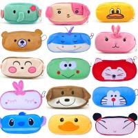 China Plush Animal Pencil Case 18x8x5cm Cute Kids School Pencil Bag OEM Custom Logo for sale