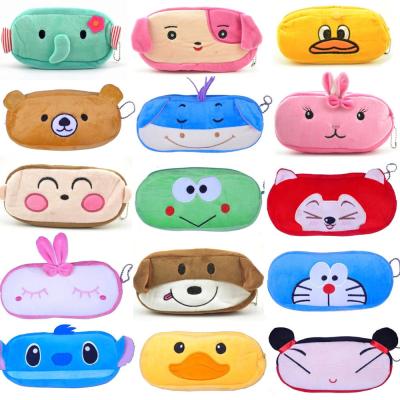 China Plush Animal Pencil Case 18x8x5cm Cute Kids School Pencil Bag OEM Custom Logo for sale