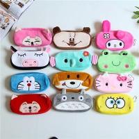 China Plush Animal Pencil Case 18x8x5cm Cute Kids School Pencil Bag OEM Custom Logo for sale