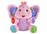 China Talking Blue Elephant Plush Toy 25cm with Music for Baby Learning OEM Custom for sale