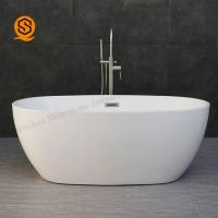 China CE Artificial Stone Bathtub Oval Stand Alone Bathtub For Hotel for sale