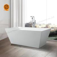 China Innovative Ecofriendly Artificial Stone Bathtub White Freestanding Tub for sale
