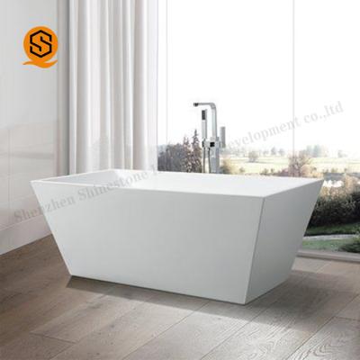 China Innovative Ecofriendly Artificial Stone Bathtub White Freestanding Tub for sale