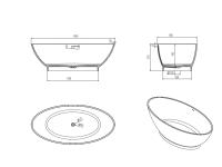 China Solid Surface Artificial Stone Bathtub Oval Freestanding Soaking Tub for sale