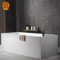 China Seamless Joint Square Stone Bathtub Artificial GMC Waterproof 170x80cm for sale