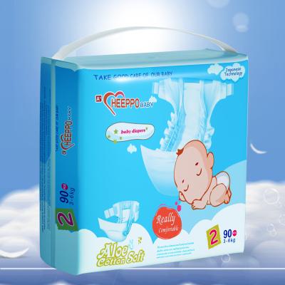 China OEM Disposable Baby Diaper with 500ml Absorbency and Magic Tape Closure in S/M/L/XL Sizes for sale