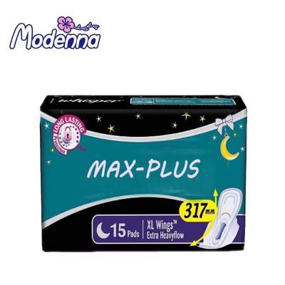 China Super Thin Natural Cotton Sanitary Pads 155-410mm with Wings for Overnight Protection and Quick Absorbency for sale