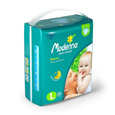 China Modenna A Grade Disposable Baby Diaper Pants - 500-900ml Absorption Capacity, S M L XL XXL Sizes, Leak-Proof Design for sale