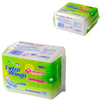 China 285mm Ultra Thin Winged Sanitary Napkins with 250ml Super Absorbency for Night Use for sale