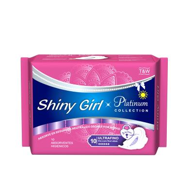 China Shiny Girl Ultra Thin Sanitary Pads 155-350mm with 0.5-1.1g SAP for Women's Menstrual Care for sale