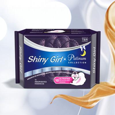 China Shiny Girl Organic Cotton Disposable Panty Liners 230-410mm with 40-80ml Absorption Capacity and Anion Technology for sale