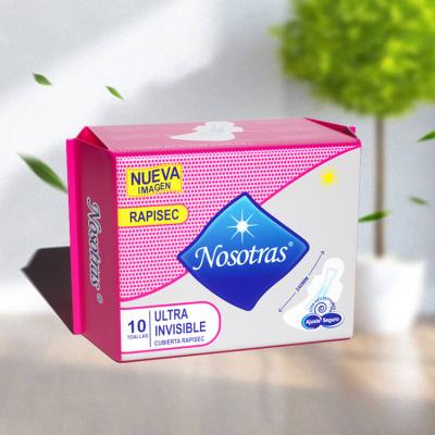 China Private label super absorbent ultra thin sanitary towel comfortable surface sanitary napkin with wings for sale