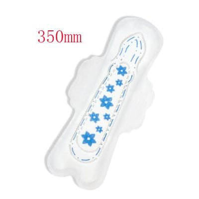 China Wholesale Super Soft White Blue Chip Disposable 350mm Sanitary Pad For Woman for sale