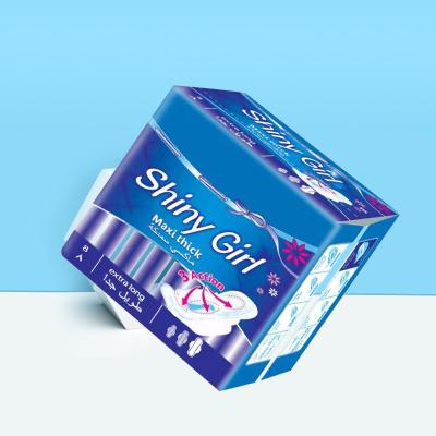 China Disposable Sanitary Napkin White With Blue Chip Non Woven  For Menstrual Use for sale