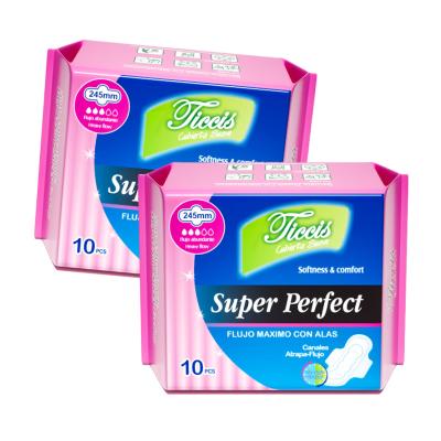 China Custom Cotton Sanitary Napkins 155-350mm with 30-250ml Absorbency and Breathable Winged Design for sale