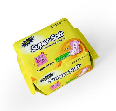 China High Quality and Low Price Daily Breathable Polymer Absorbent Material Blue Print Ladies Sanitary Napkin Pads for sale