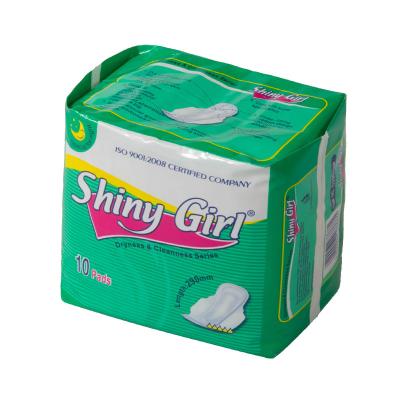 China Hot Selling Good Quality Shiny Girl Brand  Ladies Sanitary Napkin for Night Use for sale