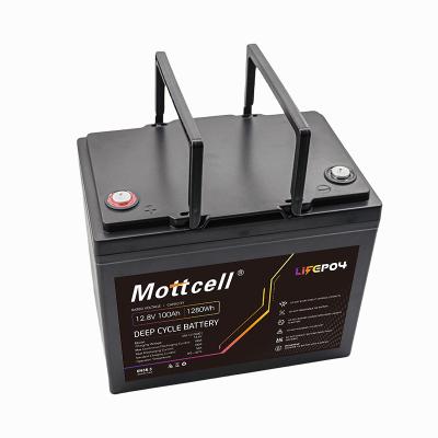 China 12V 100Ah LiFePO4 Battery IP67 Lightweight 1280Wh Deep Cycle for RV Marine Solar for sale