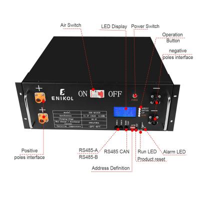 China Rack Mount Home Energy Storage Battery 48V 100ah 200ah Lifepo4 Lithium Battery Pack for sale