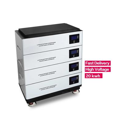 China 51.2v Lifepo4 5kwh 15kwh Household Solar Energy System Stackable Battery Pack Built-In BMS for sale