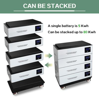 China Rack Modular 48v Lifepo4 Battery 10kwh 20kwh Solar Energy Stackable Home Battery 51.2v for sale